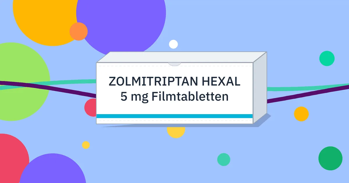 Symbolbild: Packung mit der Aufschrift ZOLMITRIPTAN HEXAL 5 mg Filmtabletten (PZN 09335239) – Verfügbarkeit und Bezug in Apotheken in Frankfurt am Main