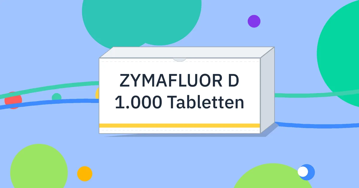 Symbolbild: Packung mit der Aufschrift ZYMAFLUOR D 1.000 Tabletten (PZN 03665094) – Verfügbarkeit und Bezug in Apotheken in Frankfurt am Main