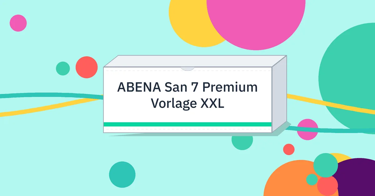 Symbolbild: Packung mit der Aufschrift ABENA San 7 Premium Vorlage XXL (PZN 17511420) – Verfügbarkeit und Bezug in Apotheken in Frankfurt am Main