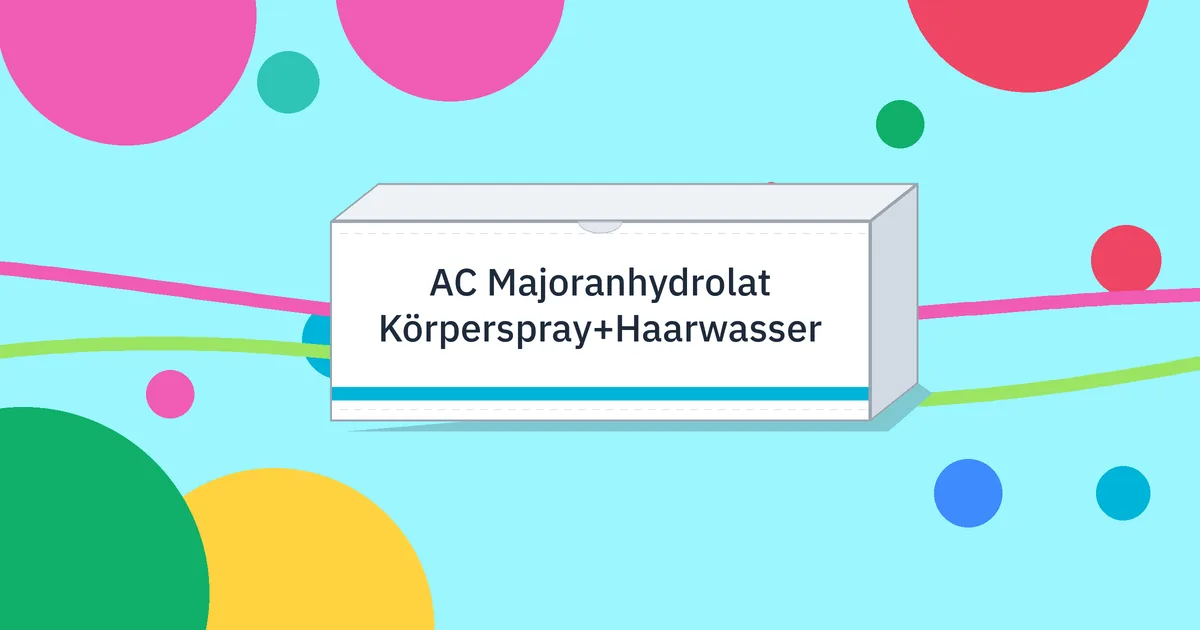 Symbolbild: Packung mit der Aufschrift AC Majoranhydrolat Körperspray+Haarwasser (PZN 17576419) – Verfügbarkeit und Bezug in Apotheken in Frankfurt am Main