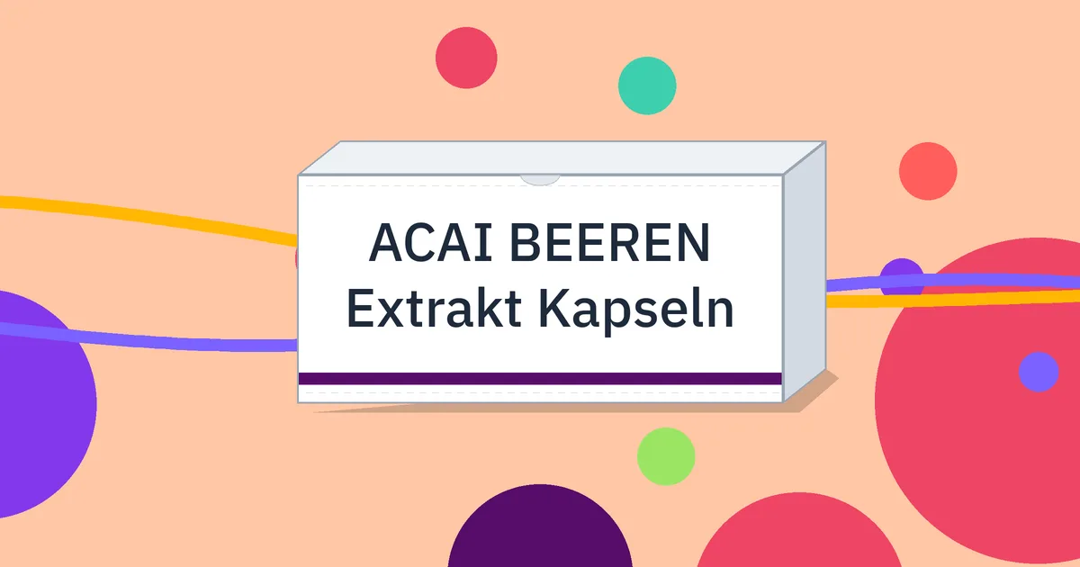 Symbolbild: Packung mit der Aufschrift ACAI BEEREN Extrakt Kapseln (PZN 10309566) – Verfügbarkeit und Bezug in Apotheken in Frankfurt am Main