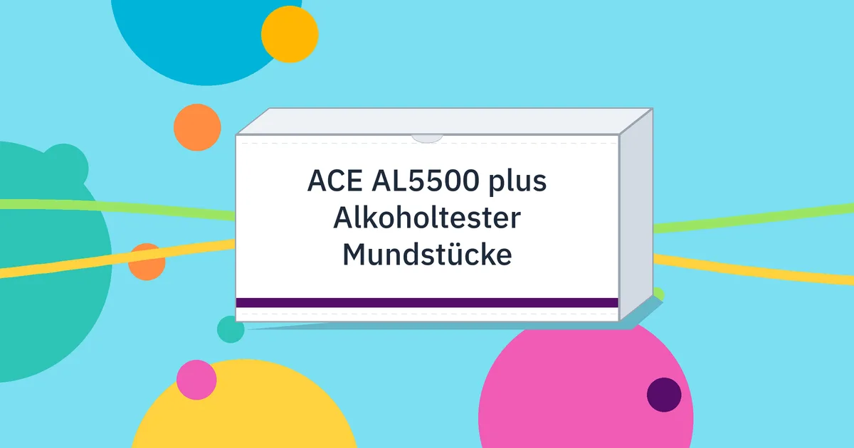 Symbolbild: Packung mit der Aufschrift ACE AL5500 plus Alkoholtester Mundstücke (PZN 16329363) – Verfügbarkeit und Bezug in Apotheken in Frankfurt am Main