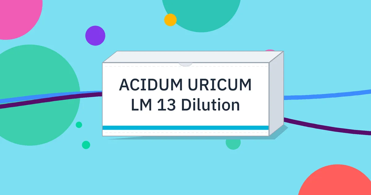 Symbolbild: Packung mit der Aufschrift ACIDUM URICUM LM 13 Dilution (PZN 13288681) – Verfügbarkeit und Bezug in Apotheken in Frankfurt am Main