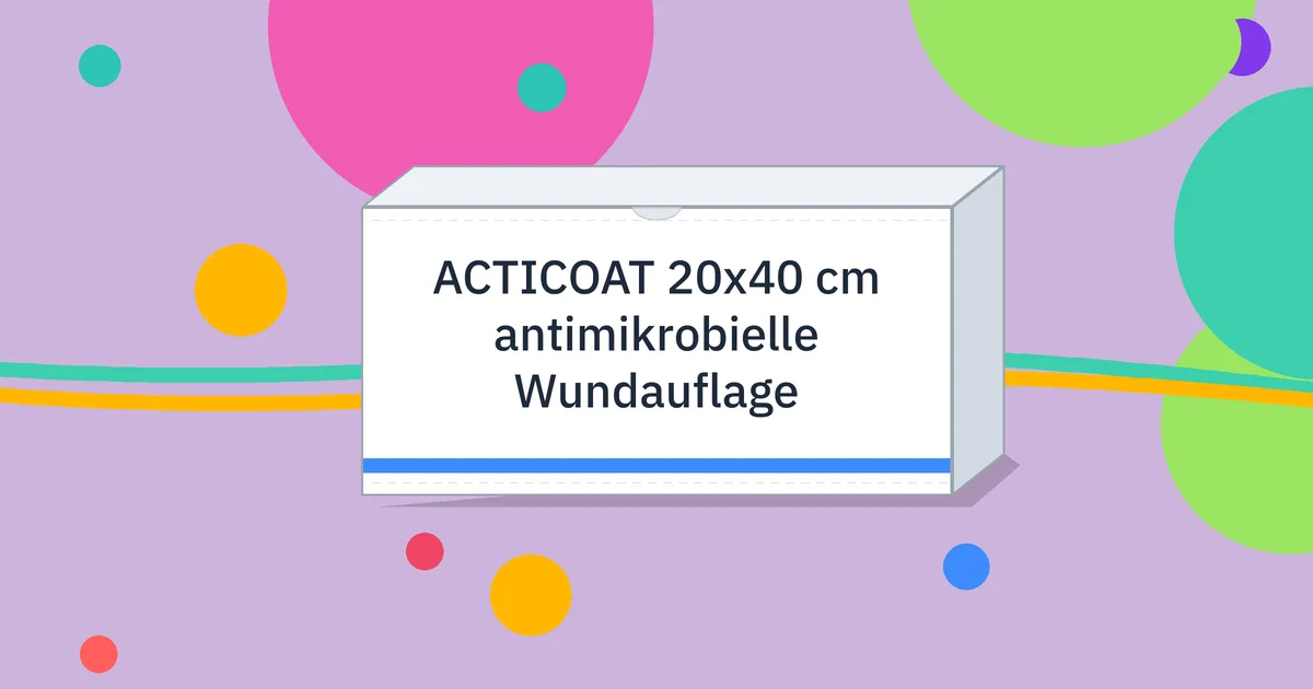 Symbolbild: Packung mit der Aufschrift ACTICOAT 20x40 cm antimikrobielle Wundauflage (PZN 01885710) – Verfügbarkeit und Bezug in Apotheken in Frankfurt am Main