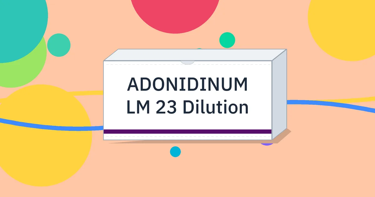Symbolbild: Packung mit der Aufschrift ADONIDINUM LM 23 Dilution (PZN 13297639) – Verfügbarkeit und Bezug in Apotheken in Frankfurt am Main