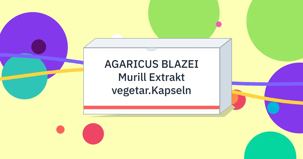 Symbolbild: Packung mit der Aufschrift AGARICUS BLAZEI Murill Extrakt vegetar.Kapseln (PZN 01151149) – Verfügbarkeit und Bezug in Apotheken in Frankfurt am Main