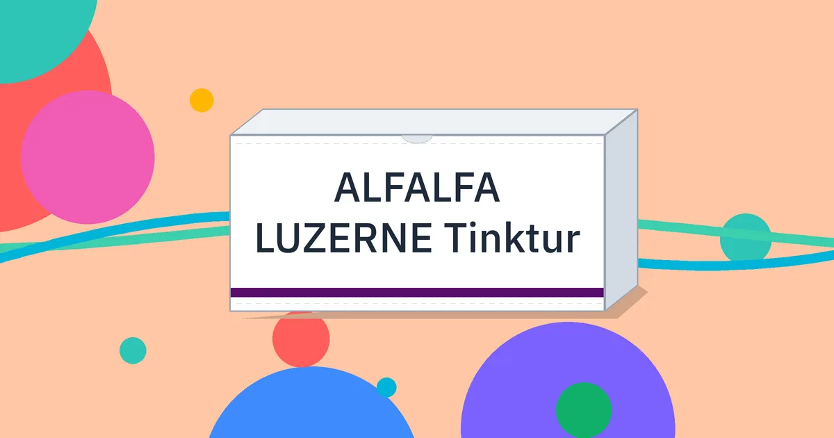 Symbolbild: Packung mit der Aufschrift ALFALFA LUZERNE Tinktur (PZN 18217935) – Verfügbarkeit und Bezug in Apotheken in Frankfurt am Main