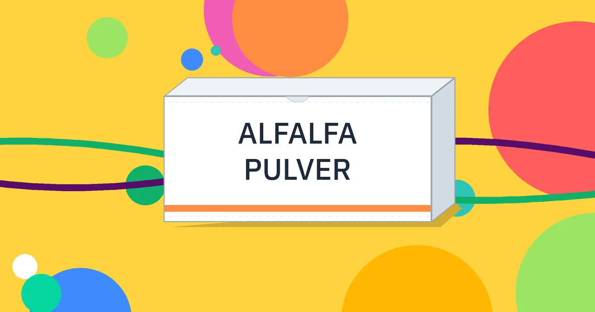 Symbolbild: Packung mit der Aufschrift ALFALFA PULVER (PZN 11078620) – Verfügbarkeit und Bezug in Apotheken in Frankfurt am Main