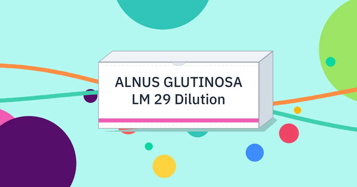 Symbolbild: Packung mit der Aufschrift ALNUS GLUTINOSA LM 29 Dilution (PZN 13312698) – Verfügbarkeit und Bezug in Apotheken in Frankfurt am Main