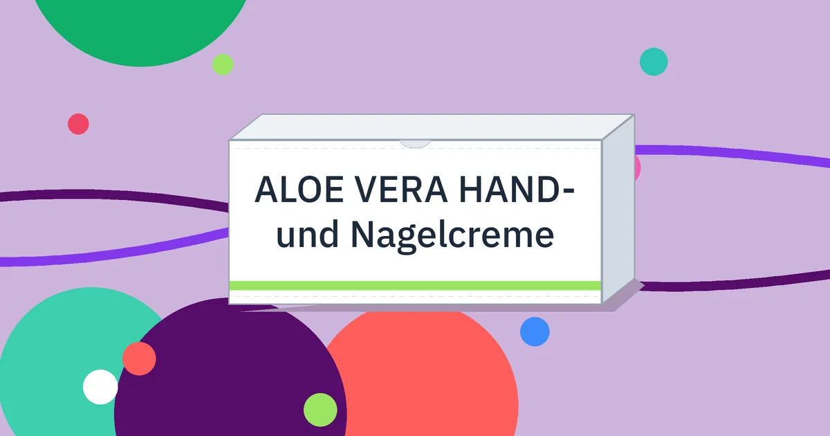 Symbolbild: Packung mit der Aufschrift ALOE VERA HAND- und Nagelcreme (PZN 04742773) – Verfügbarkeit und Bezug in Apotheken in Frankfurt am Main