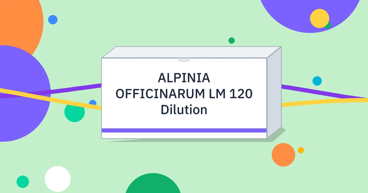 Symbolbild: Packung mit der Aufschrift ALPINIA OFFICINARUM LM 120 Dilution (PZN 13314177) – Verfügbarkeit und Bezug in Apotheken in Frankfurt am Main