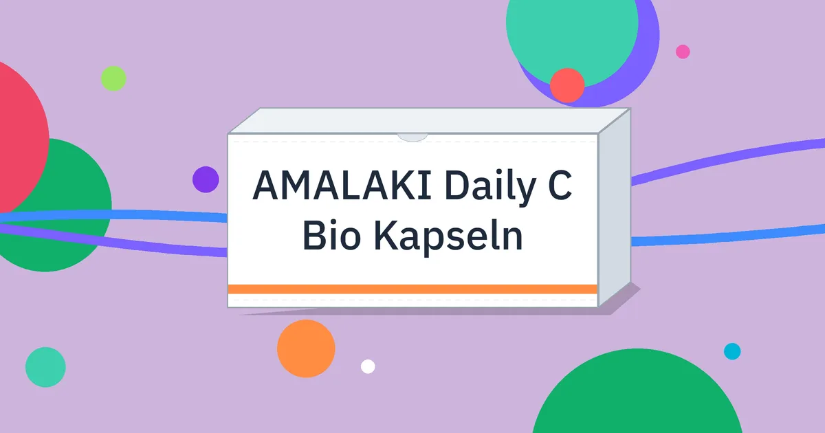 Symbolbild: Packung mit der Aufschrift AMALAKI Daily C Bio Kapseln (PZN 12462177) – Verfügbarkeit und Bezug in Apotheken in Frankfurt am Main