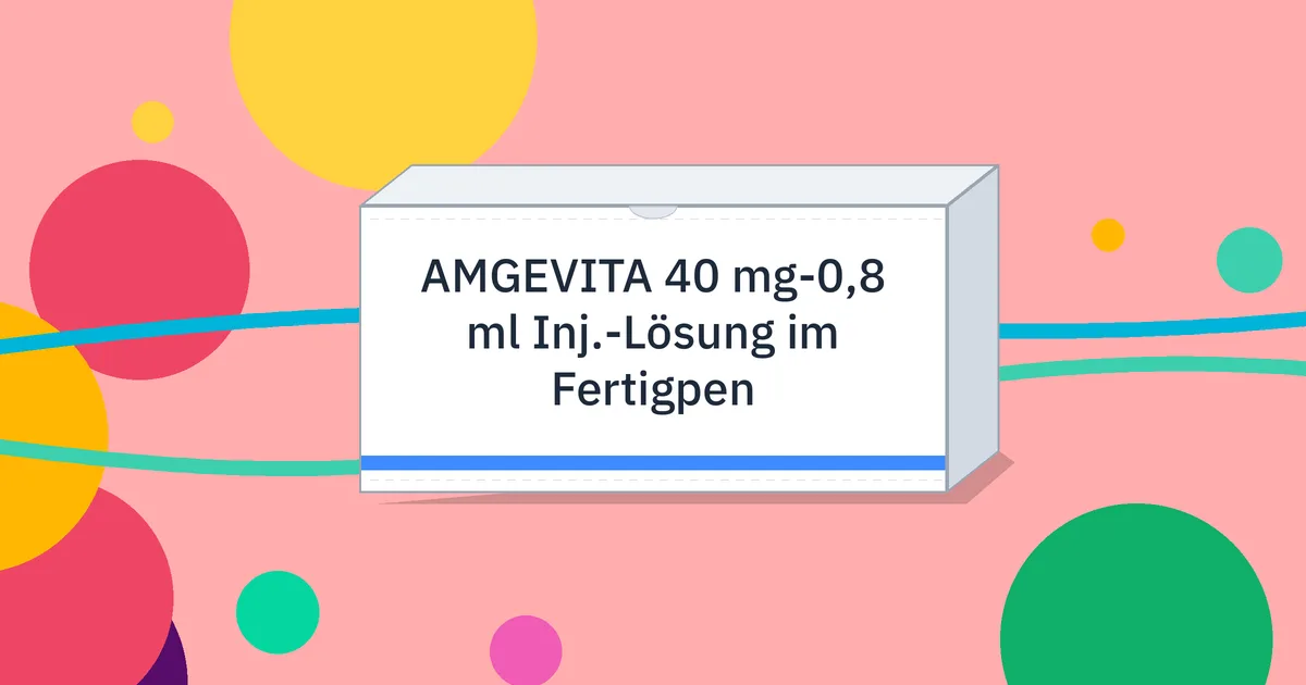 Symbolbild: Packung mit der Aufschrift AMGEVITA 40 mg-0,8 ml Inj.-Lösung im Fertigpen (PZN 15816055) – Verfügbarkeit und Bezug in Apotheken in Frankfurt am Main