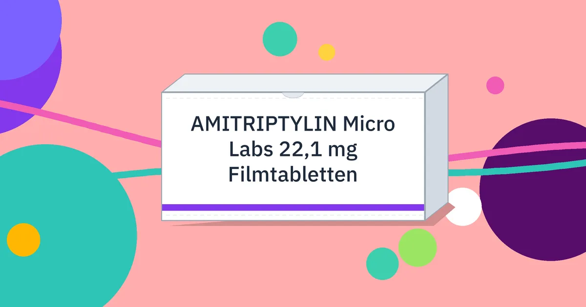 Symbolbild: Packung mit der Aufschrift AMITRIPTYLIN Micro Labs 22,1 mg Filmtabletten (PZN 16531745) – Verfügbarkeit und Bezug in Apotheken in Frankfurt am Main