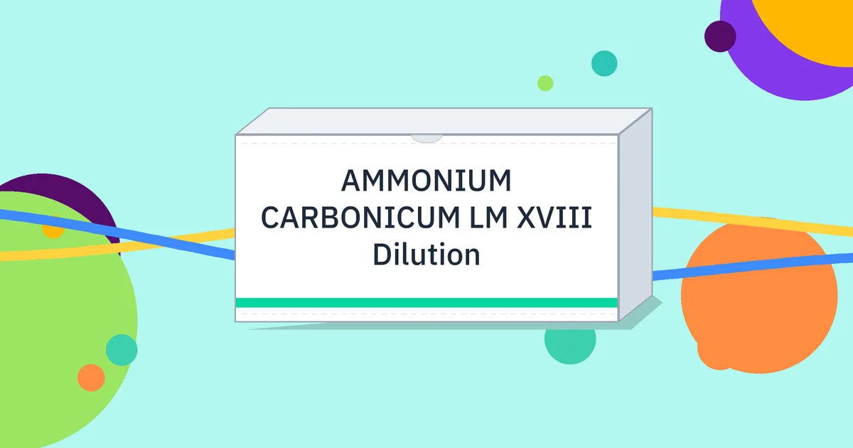 Symbolbild: Packung mit der Aufschrift AMMONIUM CARBONICUM LM XVIII Dilution (PZN 02820983) – Verfügbarkeit und Bezug in Apotheken in Frankfurt am Main