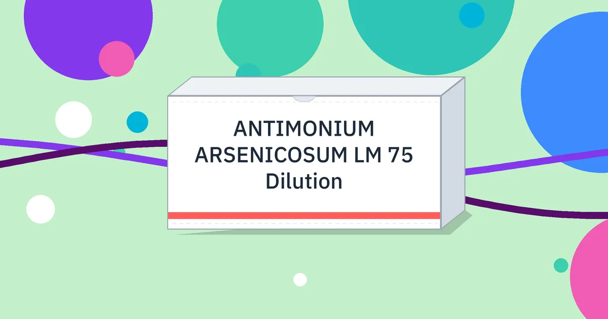 Symbolbild: Packung mit der Aufschrift ANTIMONIUM ARSENICOSUM LM 75 Dilution (PZN 13372418) – Verfügbarkeit und Bezug in Apotheken in Frankfurt am Main