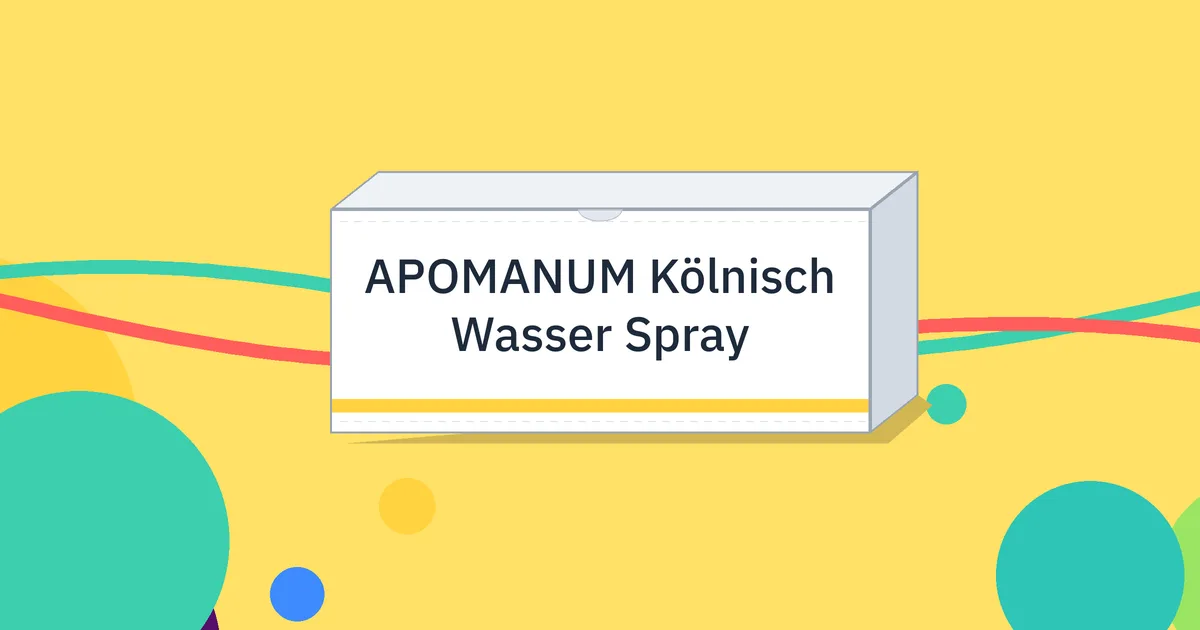 Symbolbild: Packung mit der Aufschrift APOMANUM Kölnisch Wasser Spray (PZN 09644868) – Verfügbarkeit und Bezug in Apotheken in Frankfurt am Main