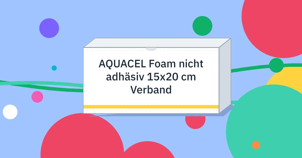 Symbolbild: Packung mit der Aufschrift AQUACEL Foam nicht adhäsiv 15x20 cm Verband (PZN 19433799) – Verfügbarkeit und Bezug in Apotheken in Frankfurt am Main