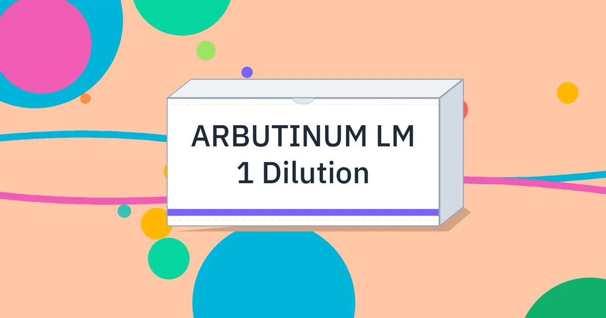 Symbolbild: Packung mit der Aufschrift ARBUTINUM LM 1 Dilution (PZN 13386314) – Verfügbarkeit und Bezug in Apotheken in Frankfurt am Main