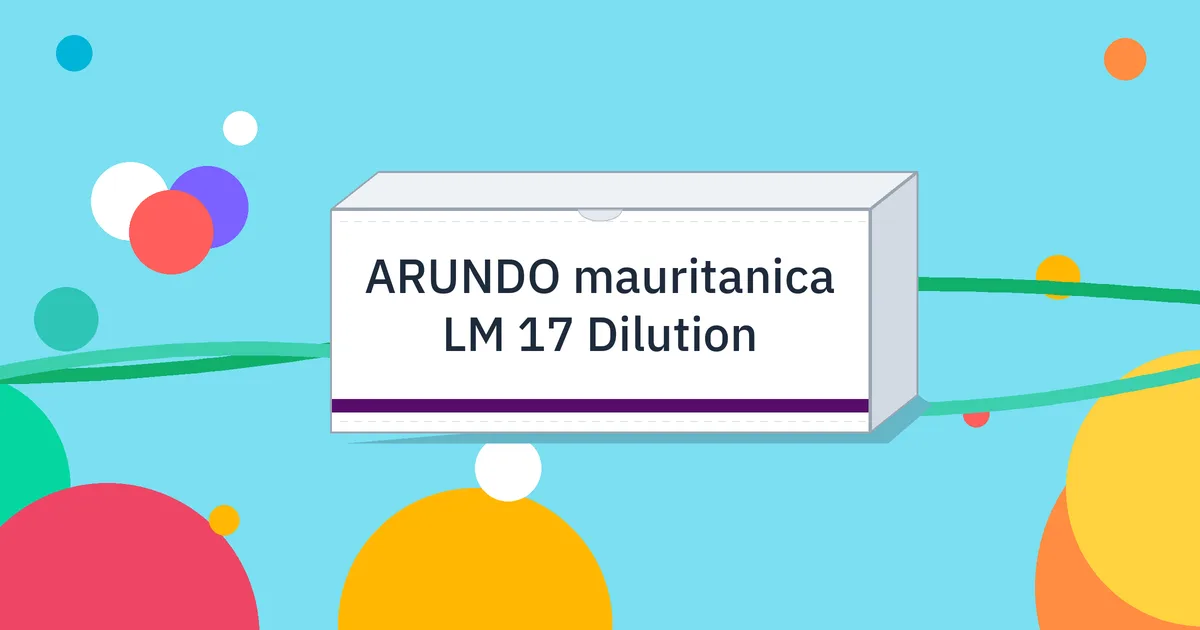 Symbolbild: Packung mit der Aufschrift ARUNDO mauritanica LM 17 Dilution (PZN 12781184) – Verfügbarkeit und Bezug in Apotheken in Frankfurt am Main