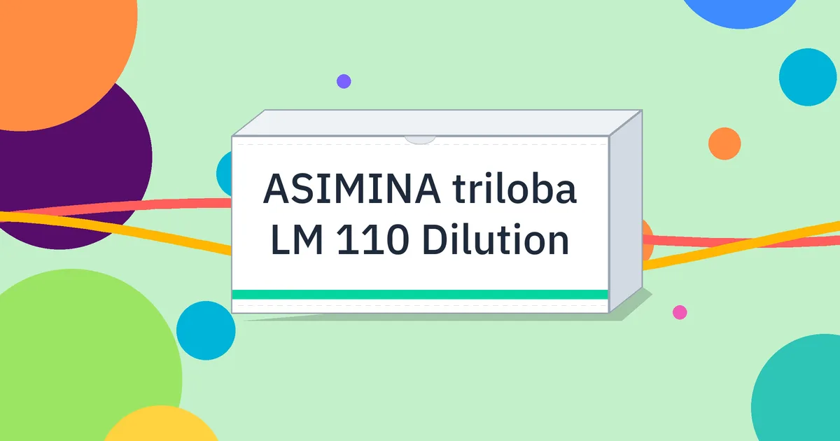Symbolbild: Packung mit der Aufschrift ASIMINA triloba LM 110 Dilution (PZN 13402533) – Verfügbarkeit und Bezug in Apotheken in Frankfurt am Main