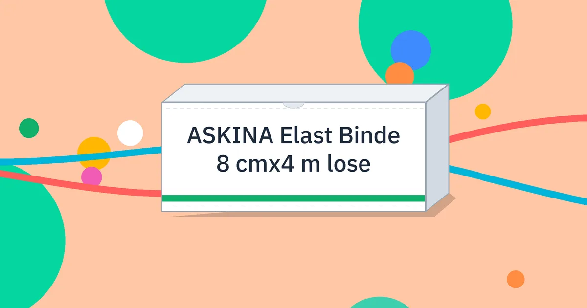 Symbolbild: Packung mit der Aufschrift ASKINA Elast Binde 8 cmx4 m lose (PZN 06158334) – Verfügbarkeit und Bezug in Apotheken in Frankfurt am Main