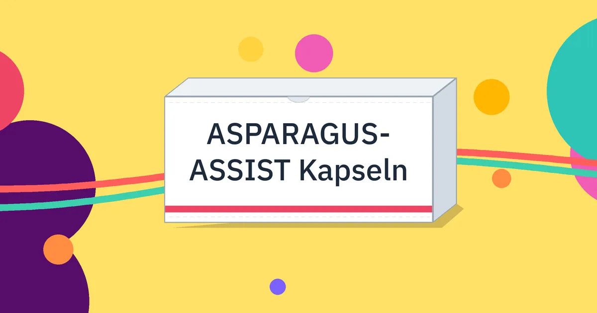 Symbolbild: Packung mit der Aufschrift ASPARAGUS-ASSIST Kapseln (PZN 10167706) – Verfügbarkeit und Bezug in Apotheken in Frankfurt am Main