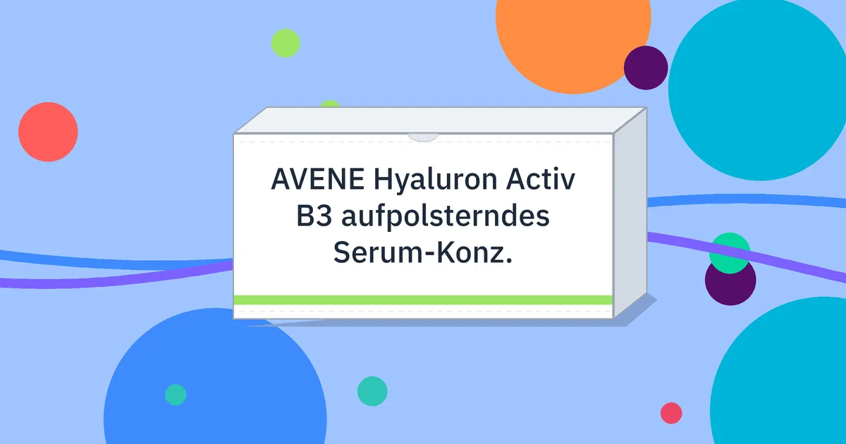 Symbolbild: Packung mit der Aufschrift AVENE Hyaluron Activ B3 aufpolsterndes Serum-Konz. (PZN 17940919) – Verfügbarkeit und Bezug in Apotheken in Frankfurt am Main