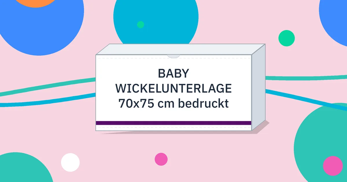 Symbolbild: Packung mit der Aufschrift BABY WICKELUNTERLAGE 70x75 cm bedruckt (PZN 02766545) – Verfügbarkeit und Bezug in Apotheken in Frankfurt am Main