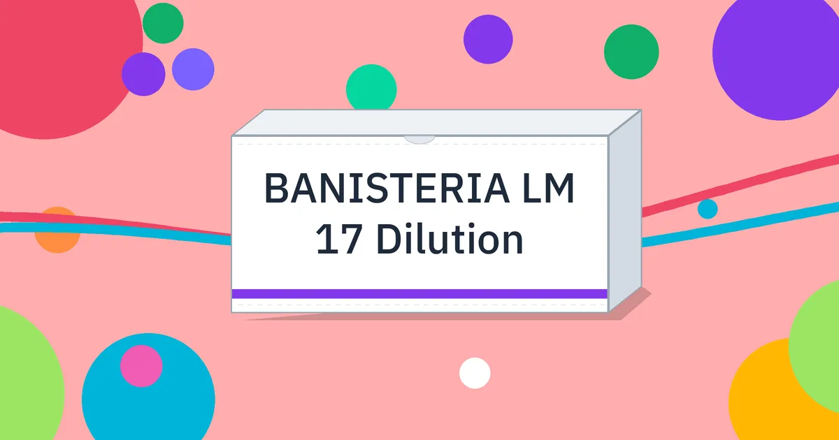 Symbolbild: Packung mit der Aufschrift BANISTERIA LM 17 Dilution (PZN 13375813) – Verfügbarkeit und Bezug in Apotheken in Frankfurt am Main