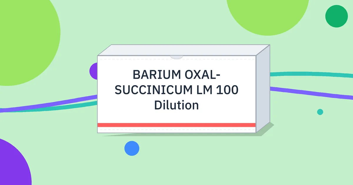 Symbolbild: Packung mit der Aufschrift BARIUM OXAL-SUCCINICUM LM 100 Dilution (PZN 13378964) – Verfügbarkeit und Bezug in Apotheken in Frankfurt am Main