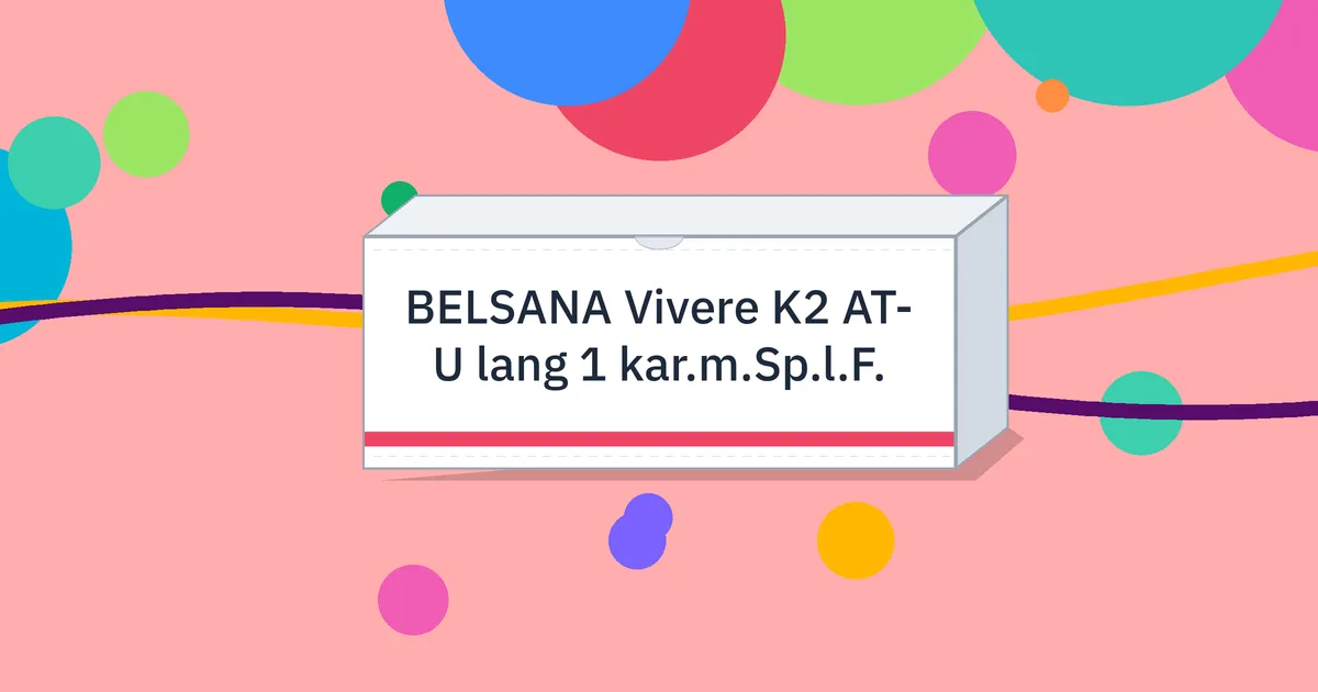 Symbolbild: Packung mit der Aufschrift BELSANA Vivere K2 AT-U lang 1 kar.m.Sp.l.F. (PZN 08535350) – Verfügbarkeit und Bezug in Apotheken in Frankfurt am Main