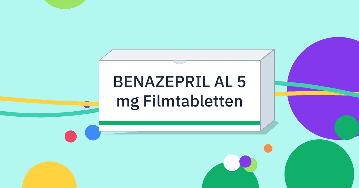 Symbolbild: Packung mit der Aufschrift BENAZEPRIL AL 5 mg Filmtabletten (PZN 04351682) – Verfügbarkeit und Bezug in Apotheken in Frankfurt am Main