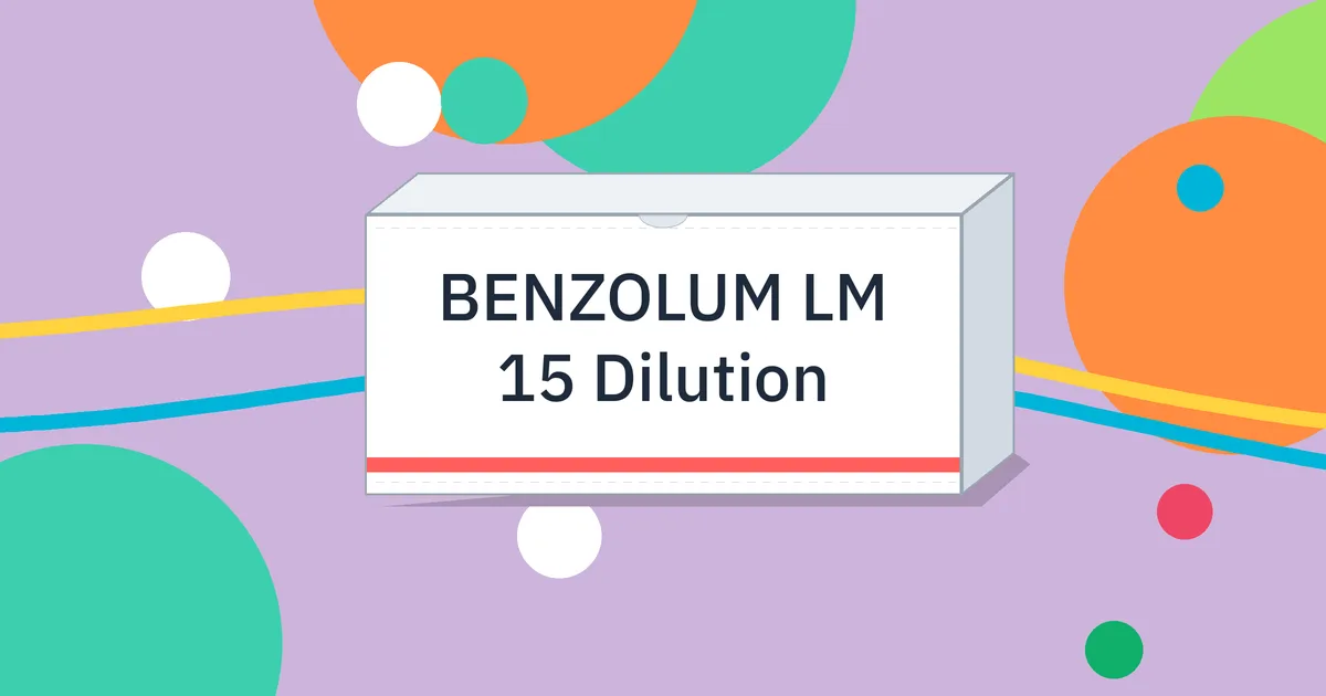 Symbolbild: Packung mit der Aufschrift BENZOLUM LM 15 Dilution (PZN 12792503) – Verfügbarkeit und Bezug in Apotheken in Frankfurt am Main