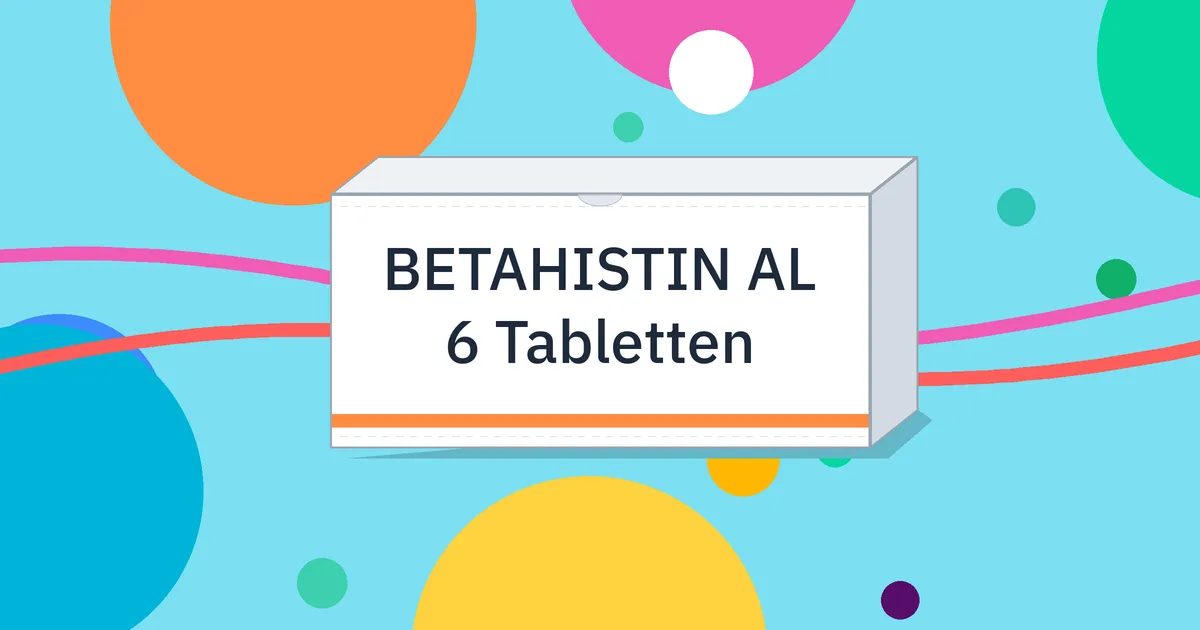 Symbolbild: Packung mit der Aufschrift BETAHISTIN AL 6 Tabletten (PZN 01309165) – Verfügbarkeit und Bezug in Apotheken in Frankfurt am Main