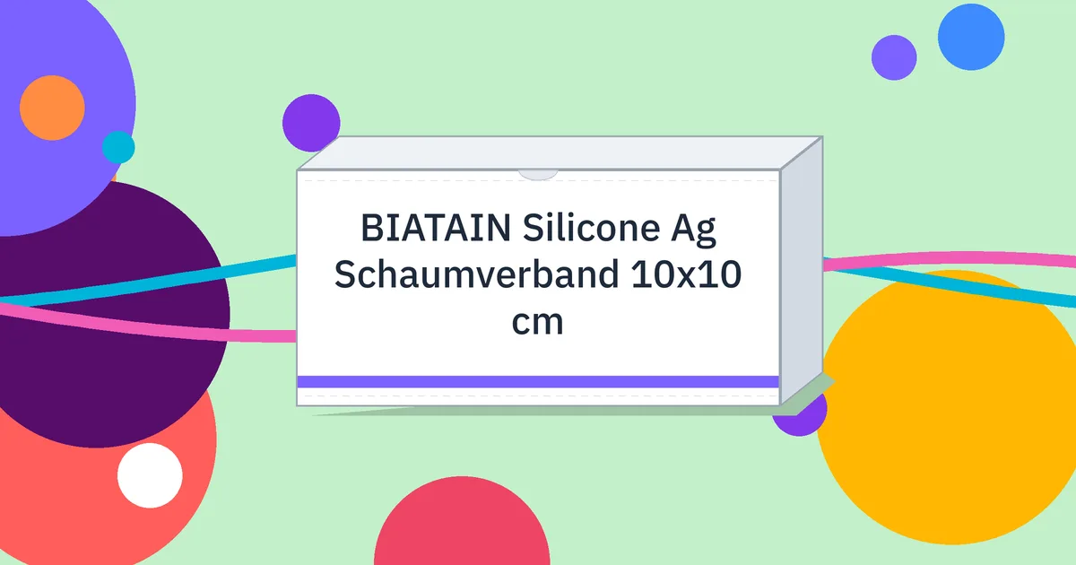 Symbolbild: Packung mit der Aufschrift BIATAIN Silicone Ag Schaumverband 10x10 cm (PZN 16009316) – Verfügbarkeit und Bezug in Apotheken in Frankfurt am Main