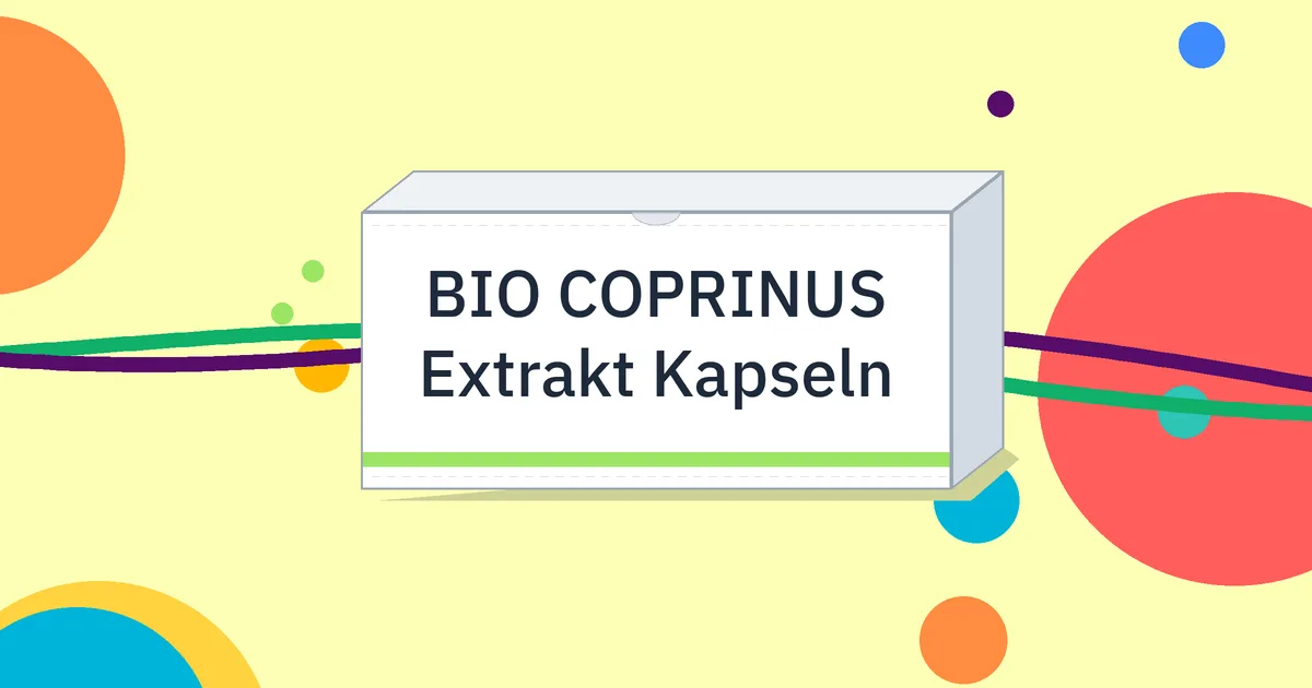 Symbolbild: Packung mit der Aufschrift BIO COPRINUS Extrakt Kapseln (PZN 17626867) – Verfügbarkeit und Bezug in Apotheken in Frankfurt am Main