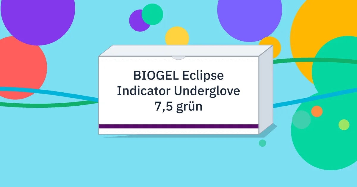 Symbolbild: Packung mit der Aufschrift BIOGEL Eclipse Indicator Underglove 7,5 grün (PZN 04701834) – Verfügbarkeit und Bezug in Apotheken in Frankfurt am Main