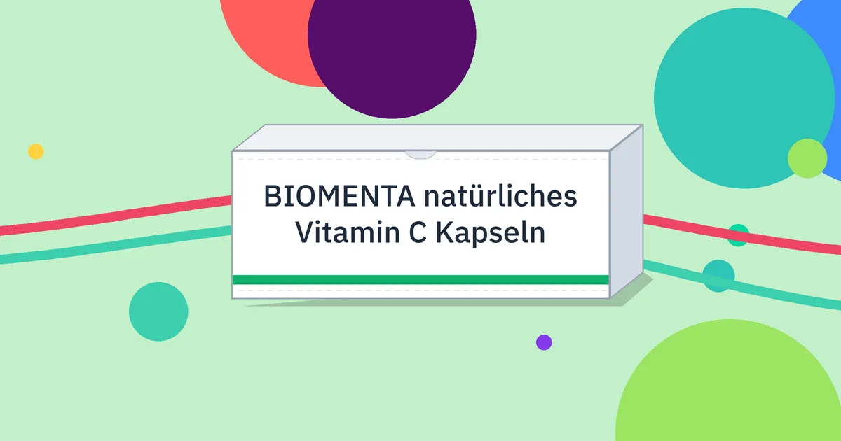 Symbolbild: Packung mit der Aufschrift BIOMENTA natürliches Vitamin C Kapseln (PZN 16158281) – Verfügbarkeit und Bezug in Apotheken in Frankfurt am Main