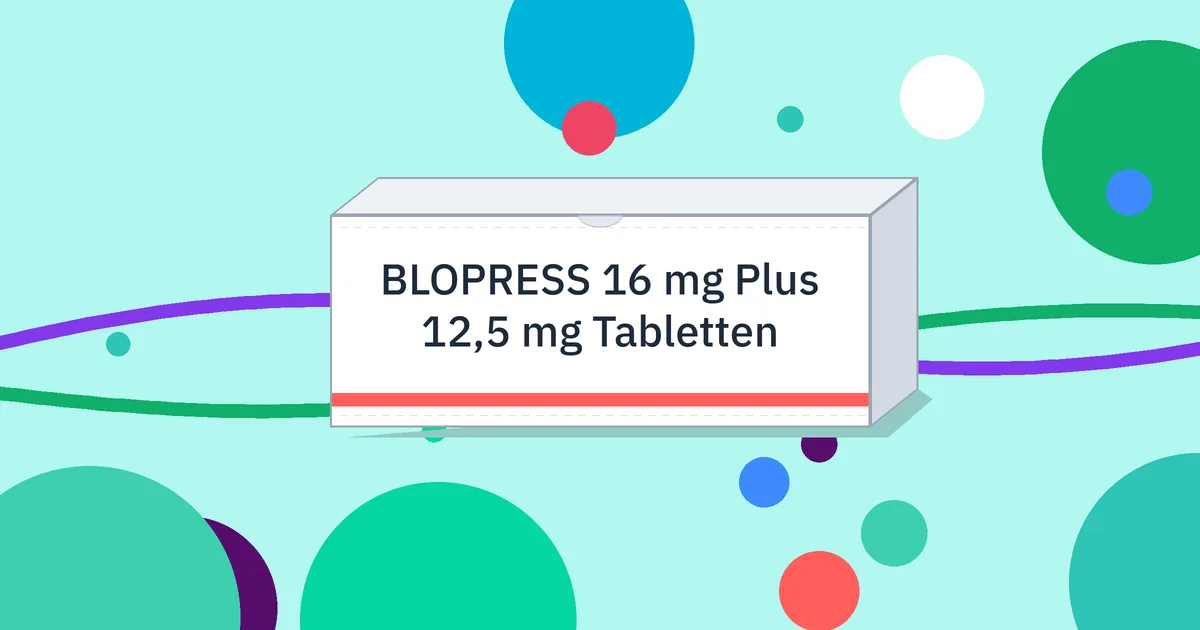 Symbolbild: Packung mit der Aufschrift BLOPRESS 16 mg Plus 12,5 mg Tabletten (PZN 14146003) – Verfügbarkeit und Bezug in Apotheken in Frankfurt am Main
