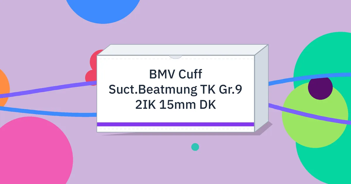 Symbolbild: Packung mit der Aufschrift BMV Cuff Suct.Beatmung TK Gr.9 2IK 15mm DK (PZN 18383272) – Verfügbarkeit und Bezug in Apotheken in Frankfurt am Main