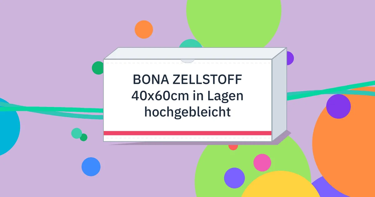 Symbolbild: Packung mit der Aufschrift BONA ZELLSTOFF 40x60cm in Lagen hochgebleicht (PZN 02404606) – Verfügbarkeit und Bezug in Apotheken in Frankfurt am Main