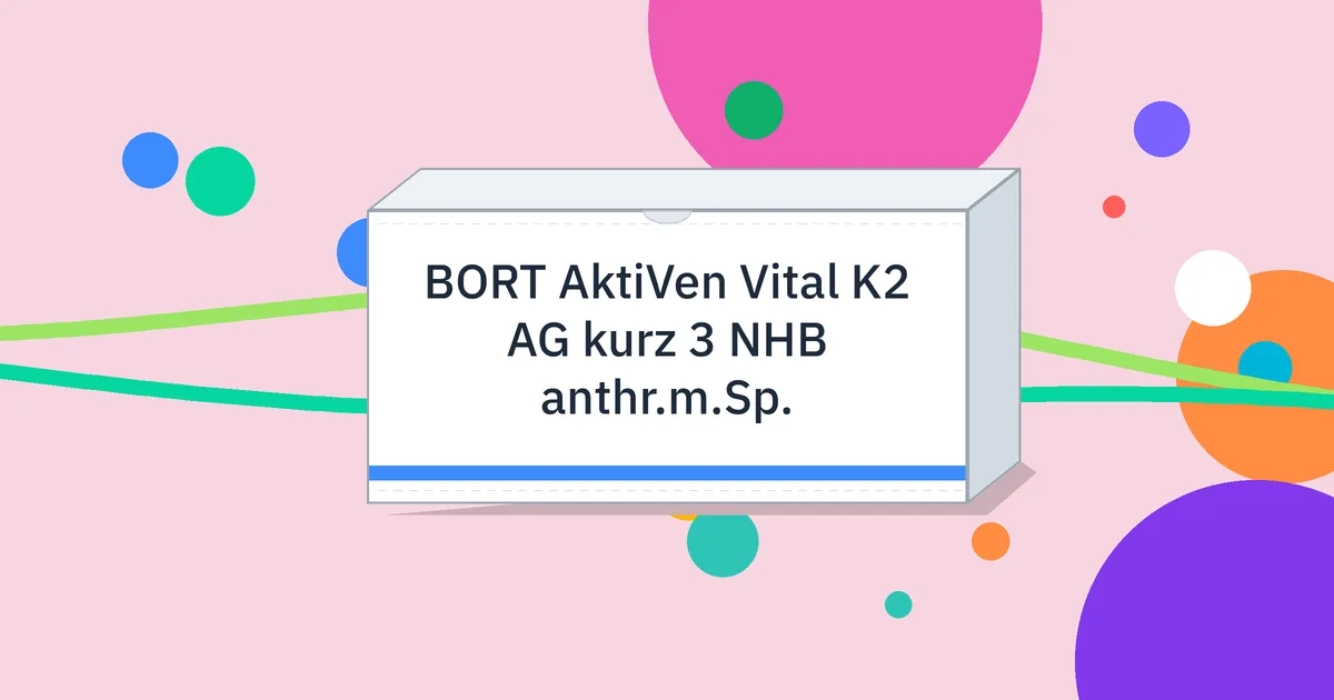 Symbolbild: Packung mit der Aufschrift BORT AktiVen Vital K2 AG kurz 3 NHB anthr.m.Sp. (PZN 13734560) – Verfügbarkeit und Bezug in Apotheken in Frankfurt am Main