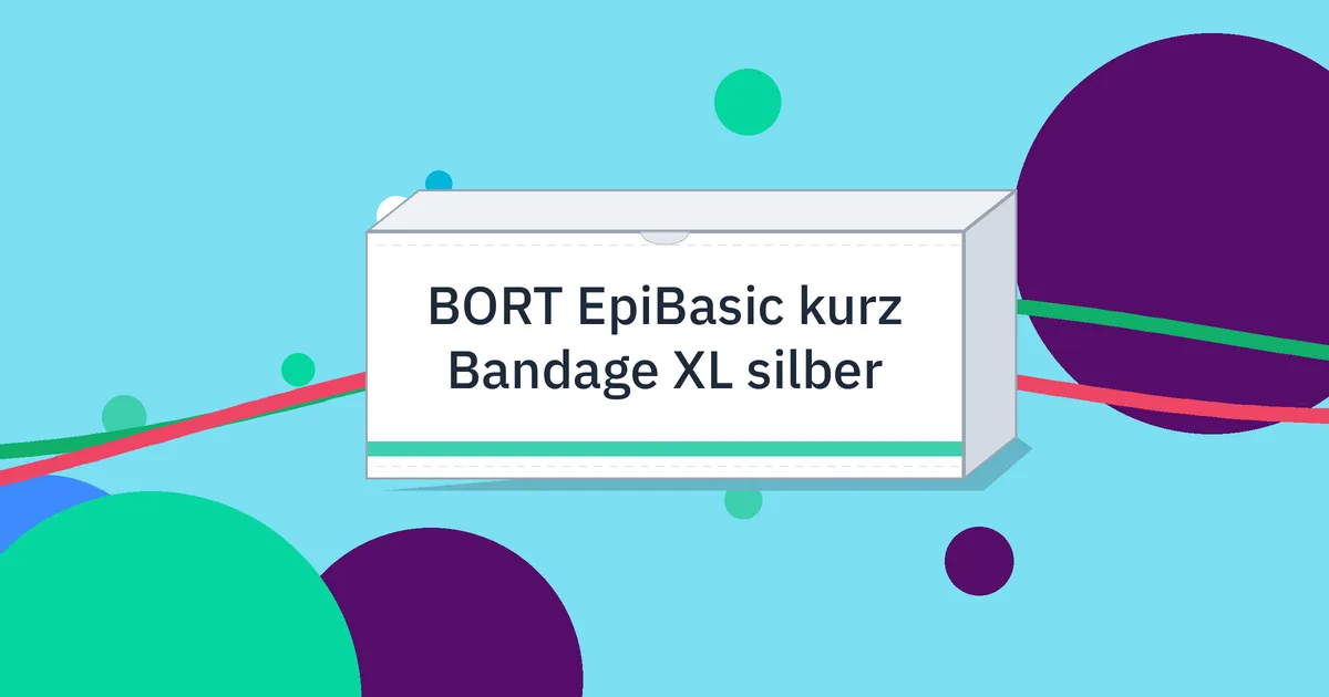 Symbolbild: Packung mit der Aufschrift BORT EpiBasic kurz Bandage XL silber (PZN 15255852) – Verfügbarkeit und Bezug in Apotheken in Frankfurt am Main