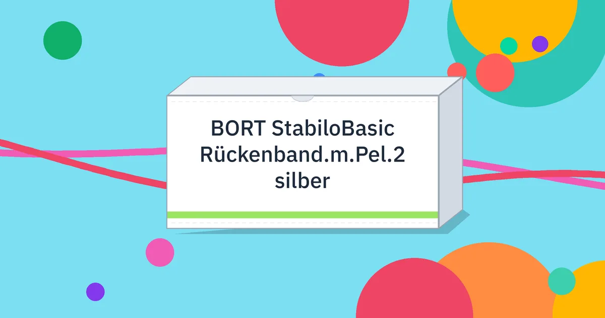 Symbolbild: Packung mit der Aufschrift BORT StabiloBasic Rückenband.m.Pel.2 silber (PZN 05872383) – Verfügbarkeit und Bezug in Apotheken in Frankfurt am Main
