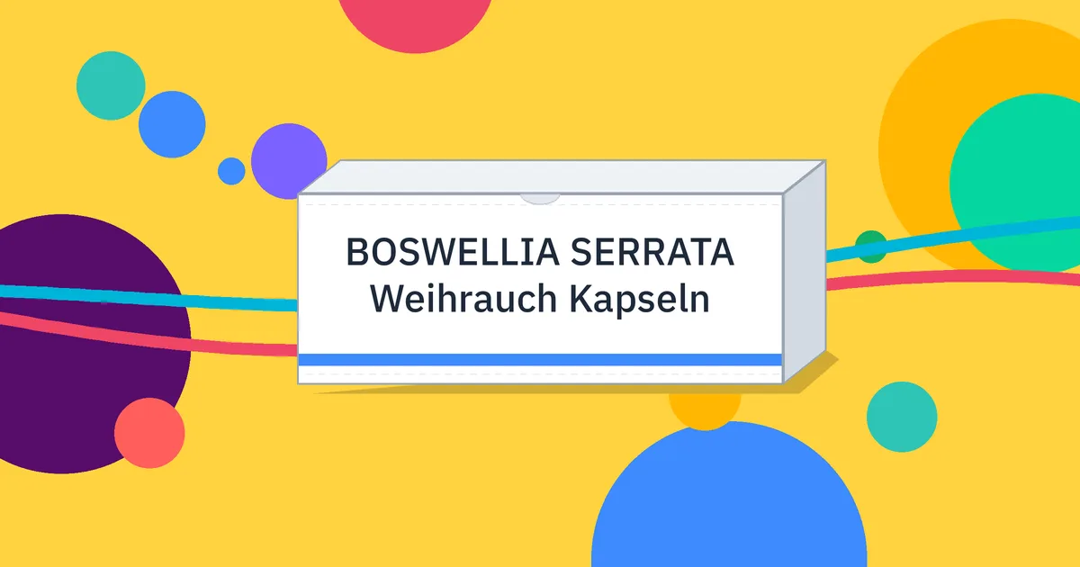 Symbolbild: Packung mit der Aufschrift BOSWELLIA SERRATA Weihrauch Kapseln (PZN 18468956) – Verfügbarkeit und Bezug in Apotheken in Frankfurt am Main