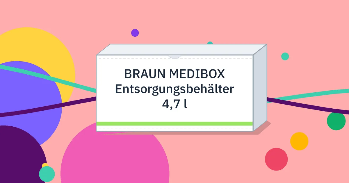 Symbolbild: Packung mit der Aufschrift BRAUN MEDIBOX Entsorgungsbehälter 4,7 l (PZN 18048622) – Verfügbarkeit und Bezug in Apotheken in Frankfurt am Main