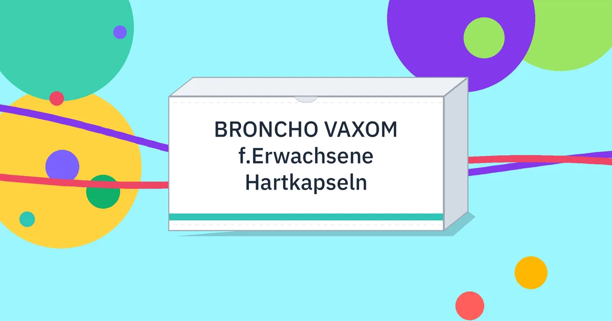 Symbolbild: Packung mit der Aufschrift BRONCHO VAXOM f.Erwachsene Hartkapseln (PZN 08760118) – Verfügbarkeit und Bezug in Apotheken in Frankfurt am Main