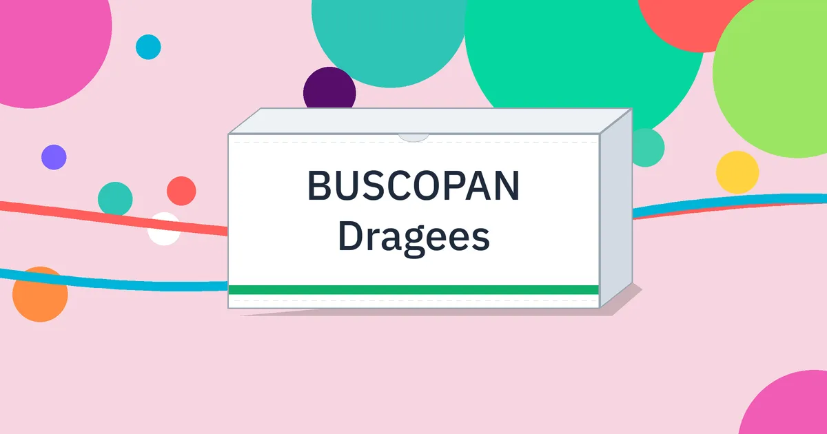 Symbolbild: Packung mit der Aufschrift BUSCOPAN Dragees (PZN 19747919) – Verfügbarkeit und Bezug in Apotheken in Frankfurt am Main