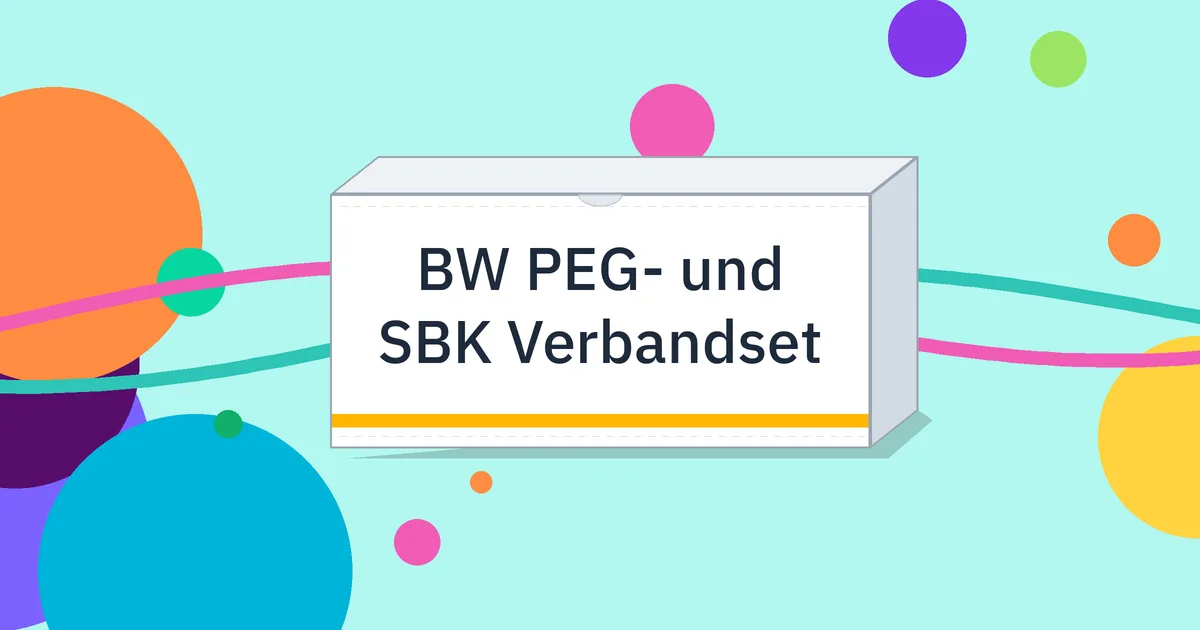 Symbolbild: Packung mit der Aufschrift BW PEG- und SBK Verbandset (PZN 10029200) – Verfügbarkeit und Bezug in Apotheken in Frankfurt am Main